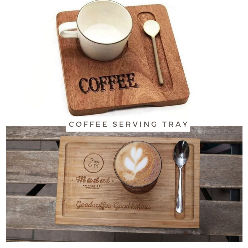Premium Wooden Coffee Serving Tray for Cafés and Restaurants ...